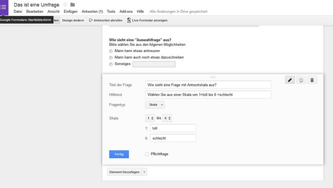 Umfragen mit Google Docs - Diagnose - Material - wb-web